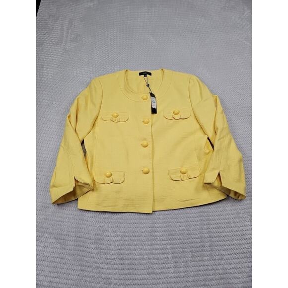 Talbots | Jackets & Coats | Talbots Blazer Womens 6 Yellow Button Front ...